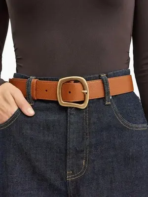 Gabriela Hearst Square Buckle Leather Belt
