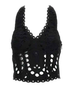 Charo Ruiz Ibiza Openwork Tie-neck Camisole Top