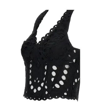 Charo Ruiz Ibiza Openwork Tie-neck Camisole Top