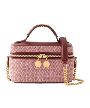 Stella McCartney Falabella Vanity Case Raffia Shoulder Bag - Brown