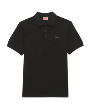 Kenzo Logo Signature Embroidered Slim Polo Shirt - Black