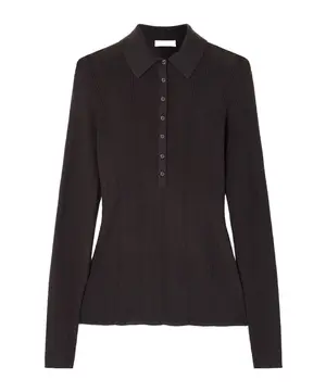 Gabriela Hearst Long-sleeve Knit Polo Shirt