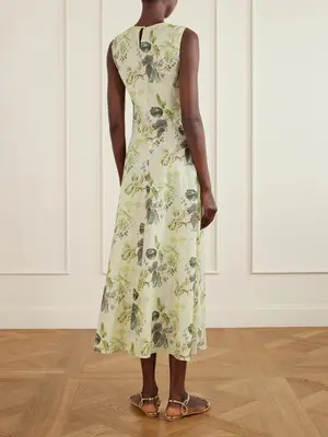 DÔEN Adelana Printed Ramie Midi Dress - No