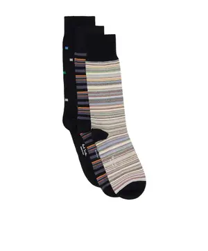 Paul Smith Three-pack Mid-calf Socks - Black