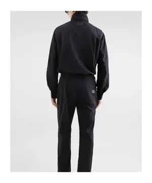Dolce & Gabbana High Neck Jacket With Logo Patch - Black