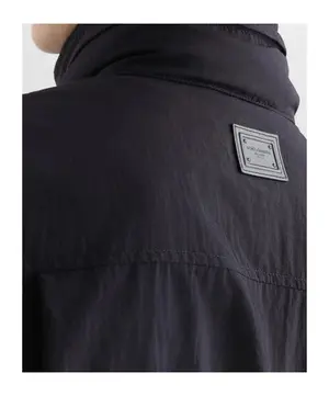Dolce & Gabbana High Neck Jacket With Logo Patch - Black
