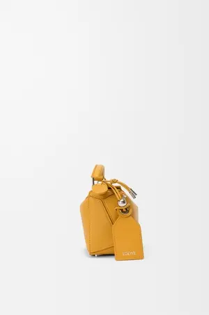 Loewe Mini Puzzle Leather Tote Bag - Mustard-colored