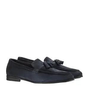 DOUCAL'S Suede Loafers With Tassels - Blue