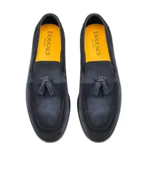 DOUCAL'S Suede Loafers With Tassels - Blue