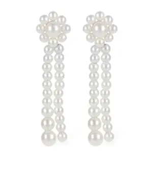 Sophie Bille Brahe Pearl Dangle Earrings - White