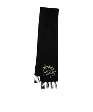 Acne Studios Embroidered Logo Scarf - Black