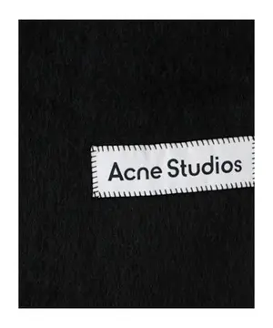 Acne Studios Embroidered Logo Scarf - Black