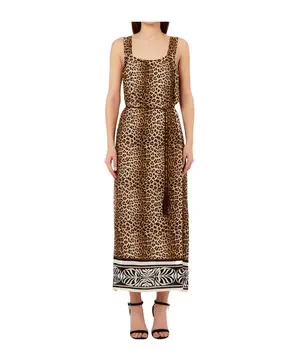 Liu Jo Sleeveless Leopard Print Tasseled Dress