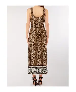 Liu Jo Sleeveless Leopard Print Tasseled Dress