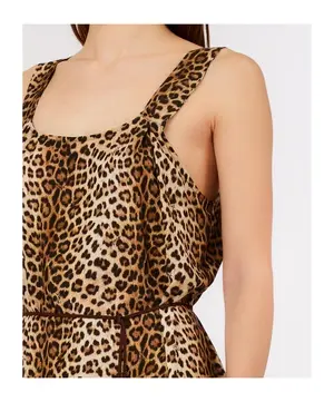 Liu Jo Sleeveless Leopard Print Tasseled Dress