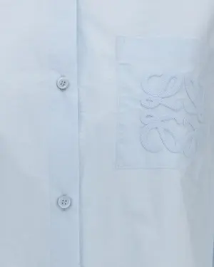Loewe Anagram Embroidered Shirt - Light Blue
