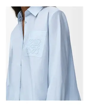 Loewe Anagram Embroidered Shirt - Light Blue
