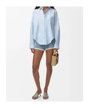 Loewe Anagram Embroidered Shirt - Light Blue