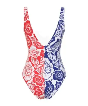 Farm Rio Cashew & Birds One-piece Swimsuit - Multicolor