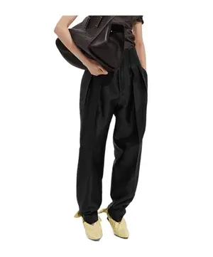 Bottega Veneta Tapered Leg Twill Pants - Double Black