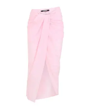 Jacquemus Asymmetric Draped Knee-length Skirt - Pink