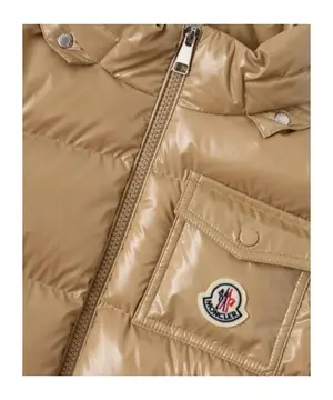 Moncler Andro Nylon Down Jacket With Detachable Hood - Brown