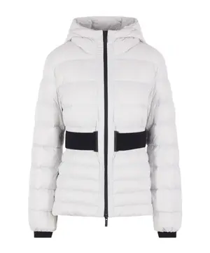 Moncler Logo Patch Quilted Down Jacket With Hood