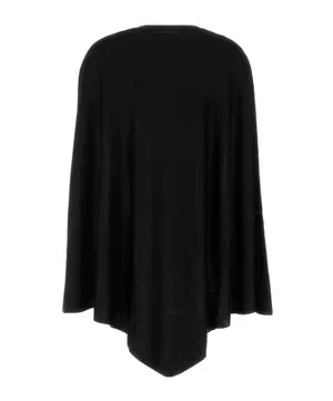 Balenciaga Cape Detail Ribbed Crew-neck Top