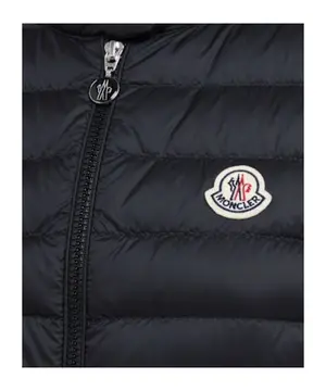 Moncler Down Vest With Stand Collar And Zipper Closure - Black