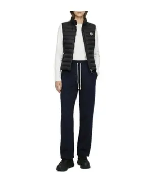 Moncler Down Vest With Stand Collar And Zipper Closure - Black