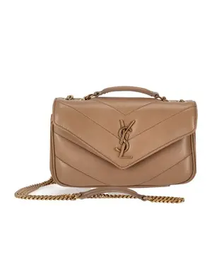 Saint Laurent Mini Loulou Chain-strap Crossbody Bag - Brown