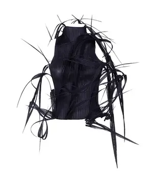 Issey Miyake High-neck Pleated Top