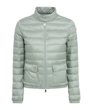 Moncler Down Jacket With Stand Collar And Zipper Closure - Gray