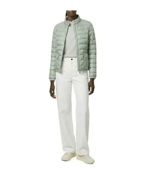 Moncler Down Jacket With Stand Collar And Zipper Closure - Gray