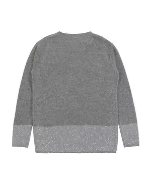 Max Mara Round Neck Long Sleeve Pullover With Sequined Hem