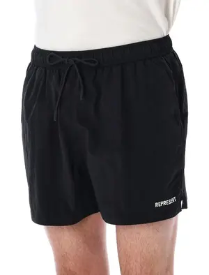 REPRESENT Logo Drawstring Swim Shorts - Black