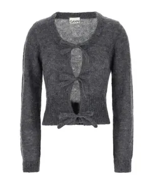 GANNI Long Sleeve Knitwear With Tie Detail