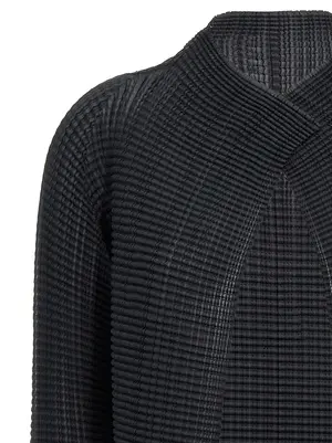 Issey Miyake Pleated Open Cardigan