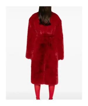 THE FRANKIE SHOP Long-sleeved Fur Coat - Red