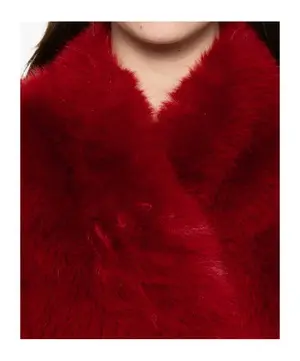 THE FRANKIE SHOP Long-sleeved Fur Coat - Red
