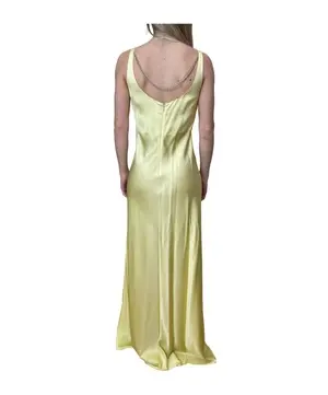 Liu Jo Satin Maxi Dress With Detachable Chain Detail