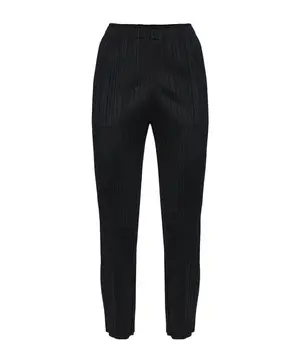 Issey Miyake Pleated Elastic Waistband Pants - Black
