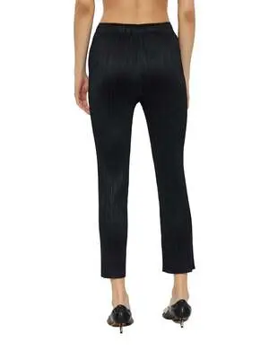 Issey Miyake Pleated Elastic Waistband Pants - Black