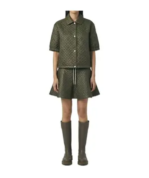 Moncler Floral Quilted Nylon Padded Mini Skirt