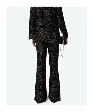 Zadig&Voltaire Prevy Flared Trousers With Belt Loops And Zipper Closure - Black