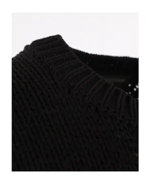Comme Des Garçons Crew Neck Chunky Cable Knit Jumper