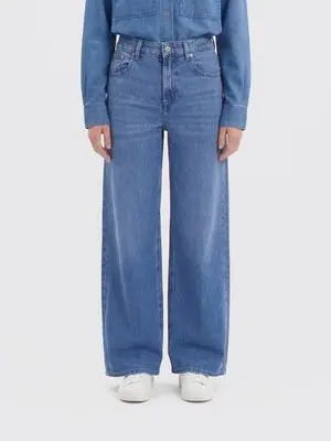 7 For All Mankind Stovepipe Straight Jeans - Blue