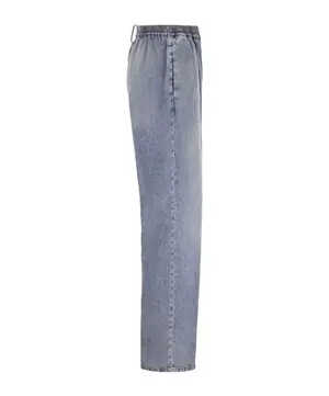 Fabiana Filippi Elastic Waist Denim Pants With Beaded Belt Loops