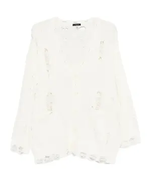 R13 Distressed Button Cardigan Sweater