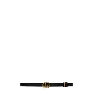 Gucci Gucci GG Marmont Reversible Skinny Belt Black
